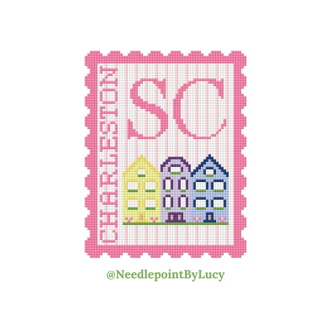 Charleston SC Stamp Needlepoint Chart PDF - Etsy