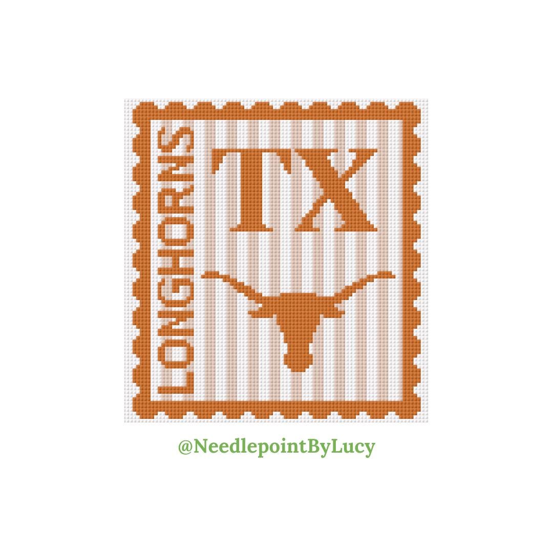 Longhorns TX State Animal, Stamp Needlepoint Chart PDF - Etsy