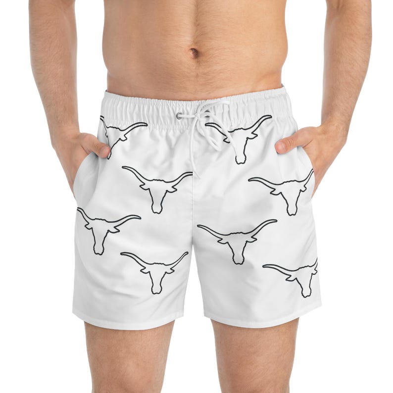 Longhorn Outline Boy Swim Trunks, Kids Beachwear, Summer Swim Shorts ...