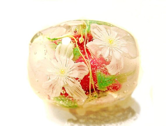 Japanese Goldthread Flower Satake Glass Lampwork Round Flower - Etsy