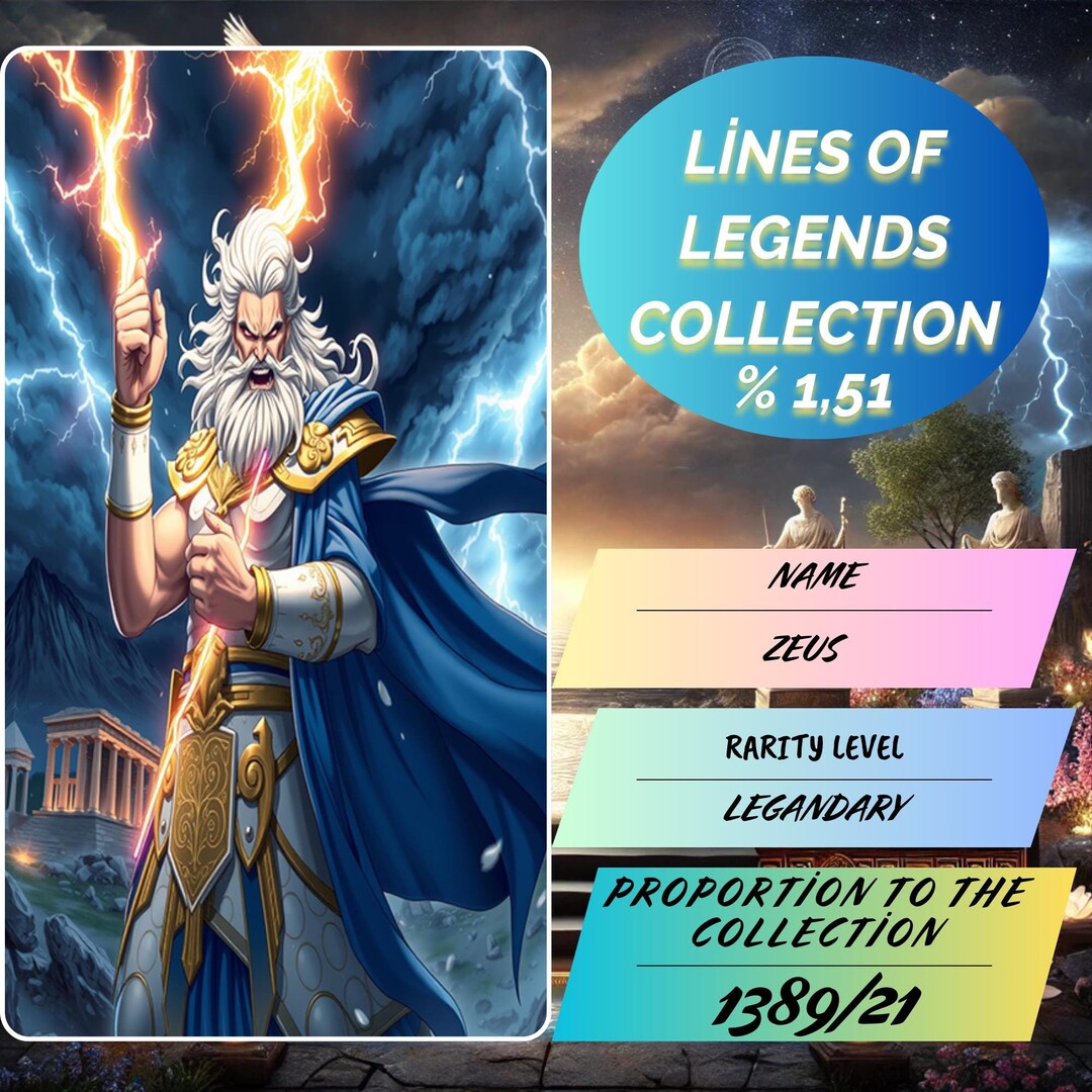AI Anime Characters Zeus Lines of Legends Collection 15/1 Total Stock ...