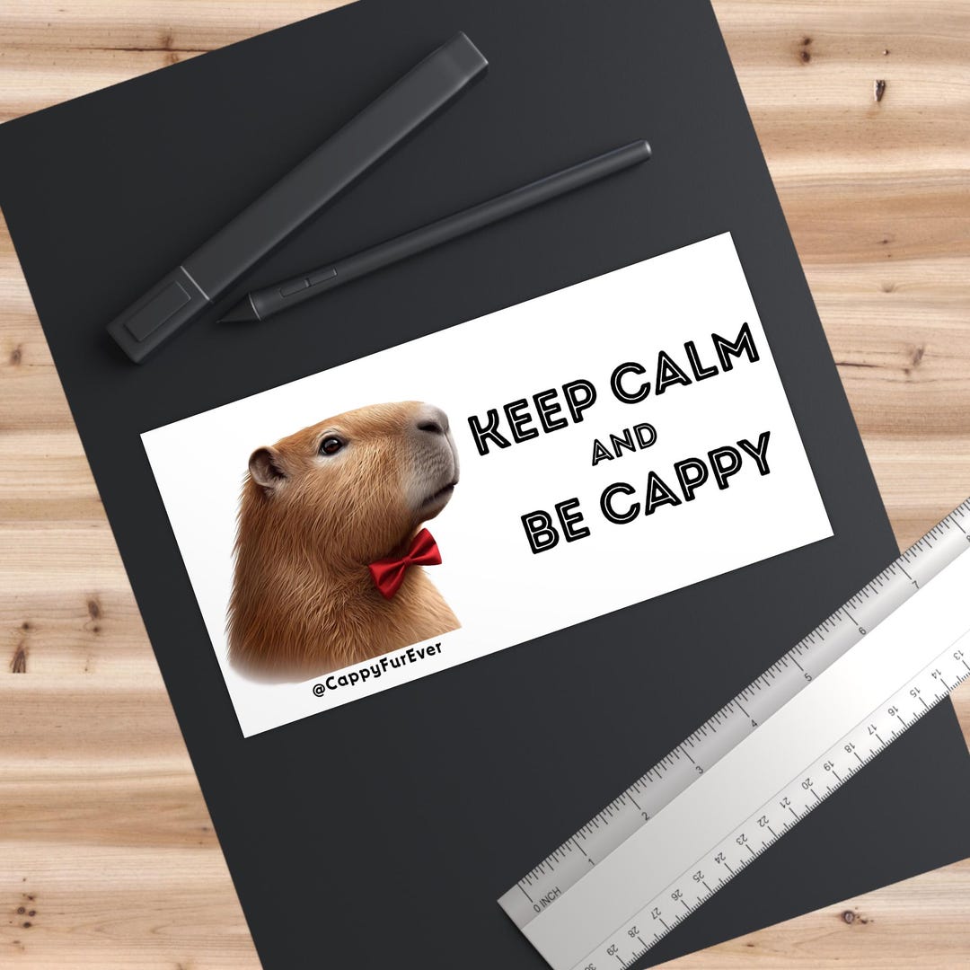Capybara Bumper Sticker - Fun Animal Design for Car, Laptop, Water ...