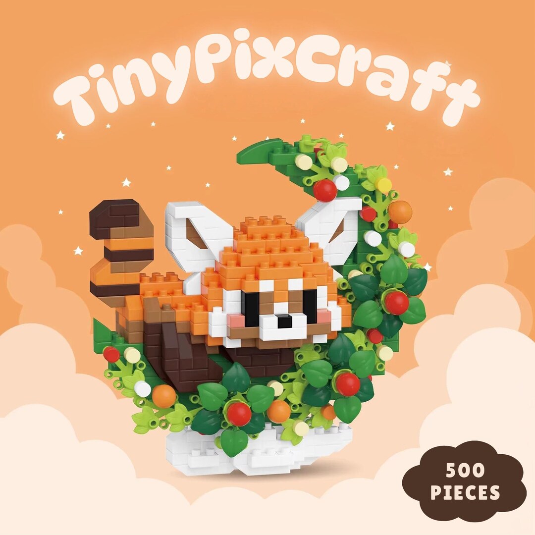 Red Panda Miniature Set Mini Bricks Cute DIY Kit Mini Blocks Animal ...