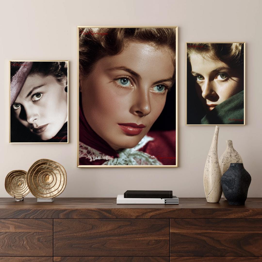 Ingrid Bergman Vintage Color Photo Bundle | Classic Hollywood Glamour ...