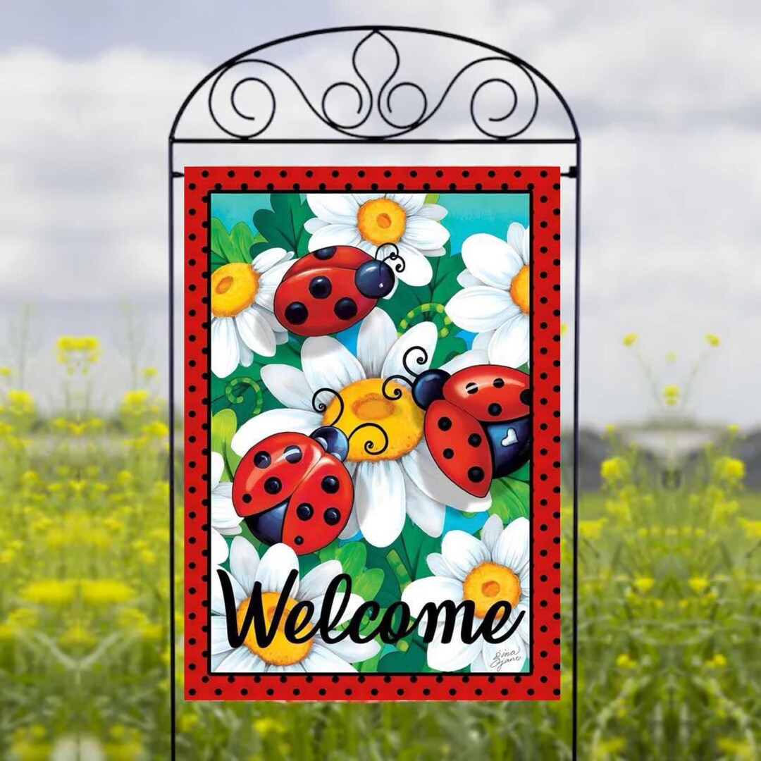 Welcome Ladybugs - Garden Flag Sublimation Transfers - Etsy