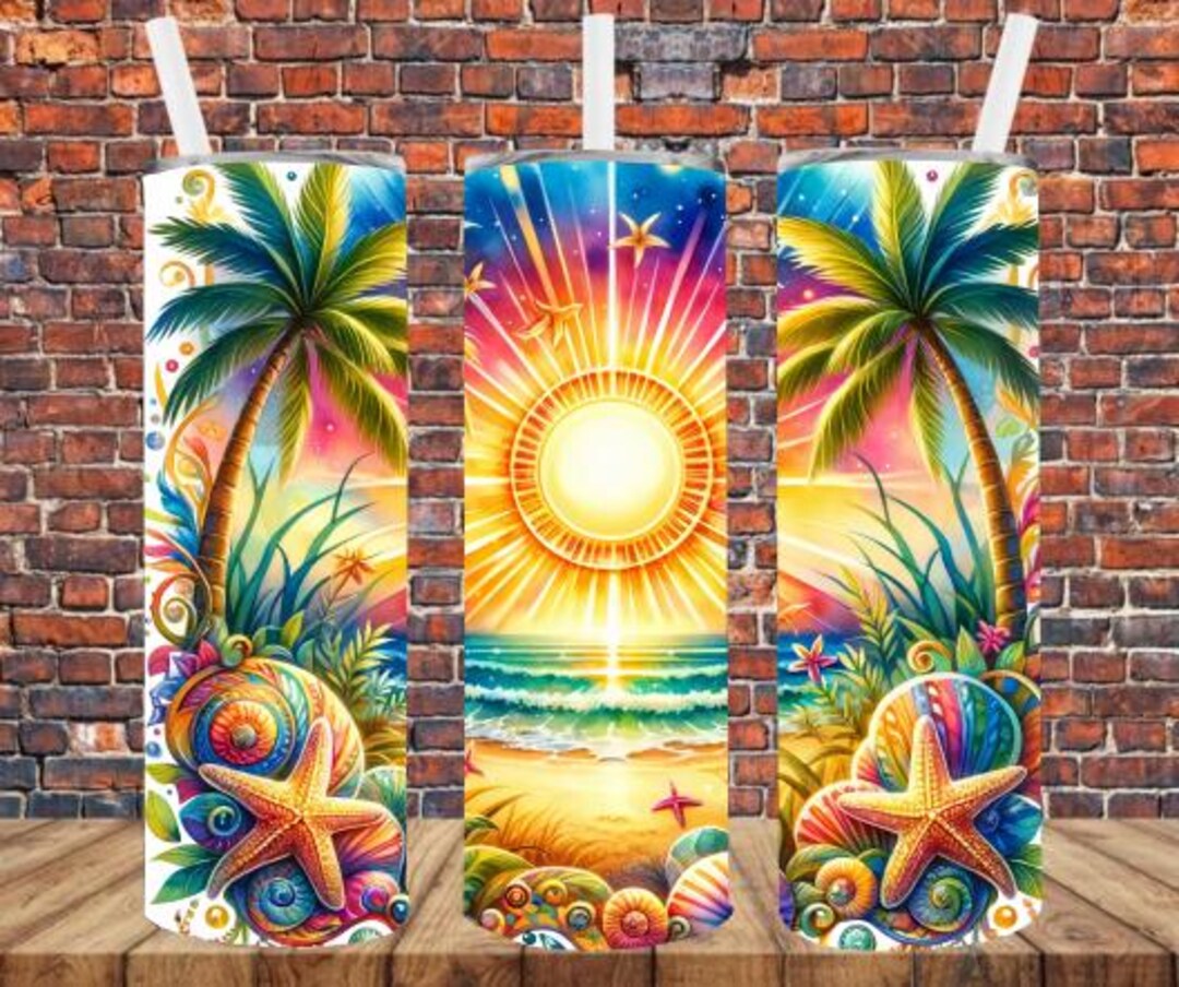 Beach Scene - Tumbler Wrap - Sublimation Transfers - Etsy