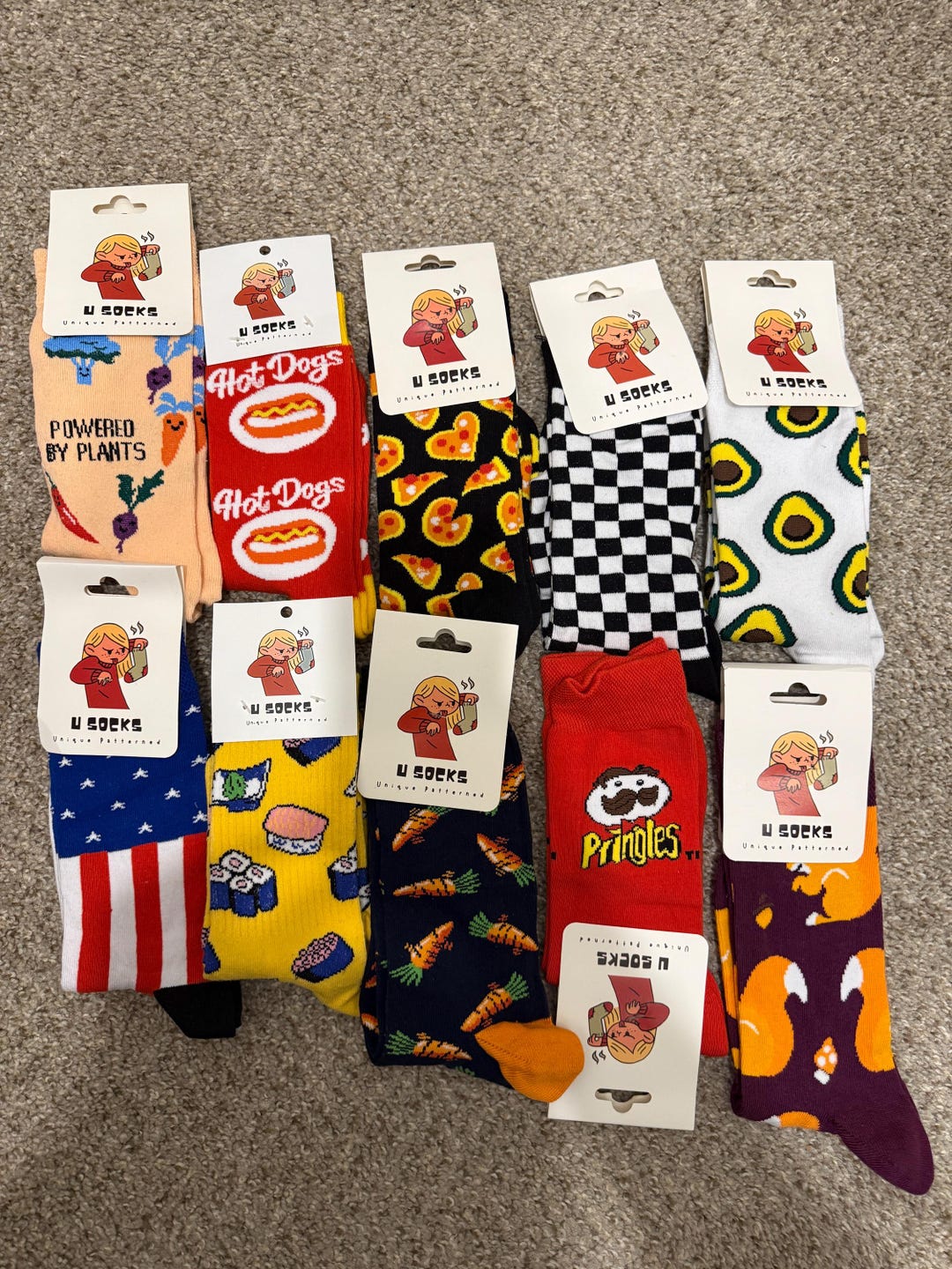 10 Pairs Fun Pattern Socks Set – Colorful Novelty Crew Socks for Adults ...