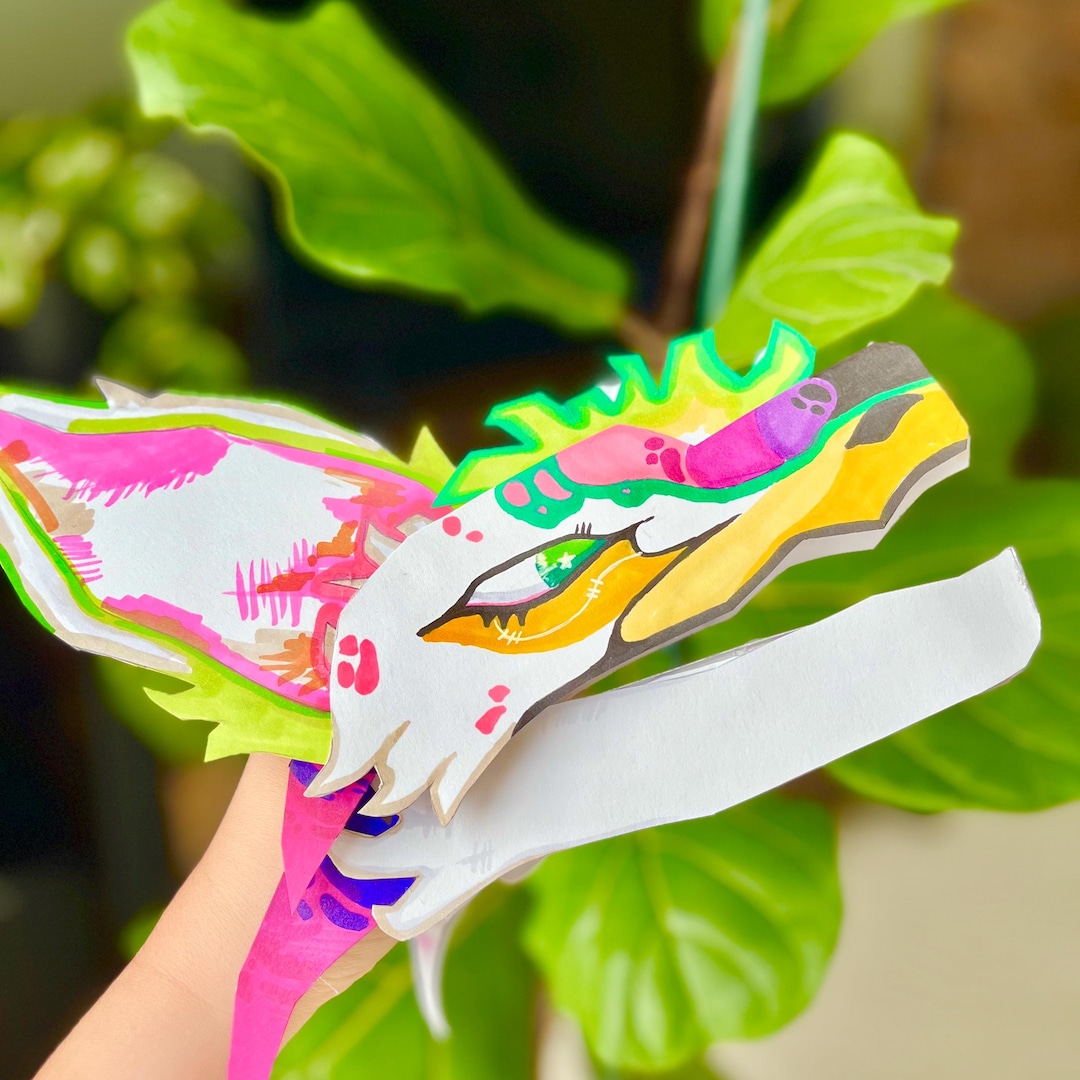 Dragon Puppets, Paper Dragon Puppets, Dragon Puppeteer, Handmade ...