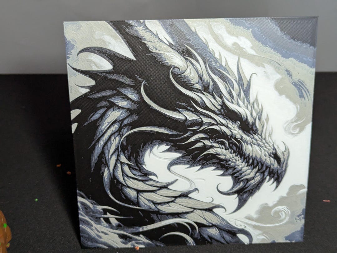 Dragon Wall Art Hueforge 3D Printed Fantasy Illustration Color Gradient ...