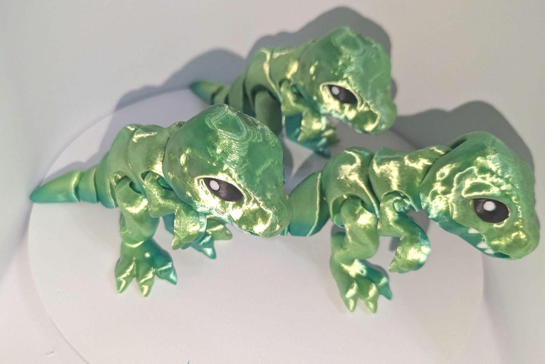 Articulated T-rex Flexible 3D Printed Dinosaur Colored Eyes, Flexible ...