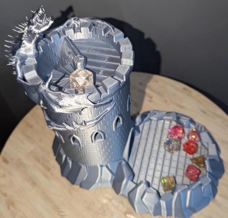 Dragon Castle Dice Tower Epic 3D Printed Roller for D&D Fantasy Castle ...