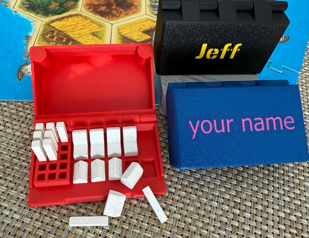 Custom Catan Box - Includes Counters and Holder. Add Text (20 Chars ...