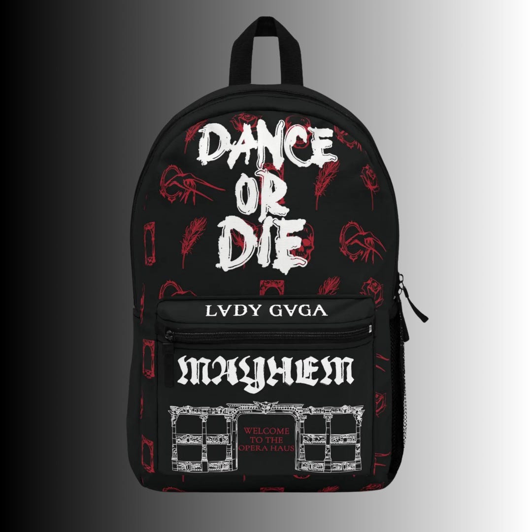 Mayhem Dance or Die Backpack | Gothic Mayhem Skull Graphic Backpack ...