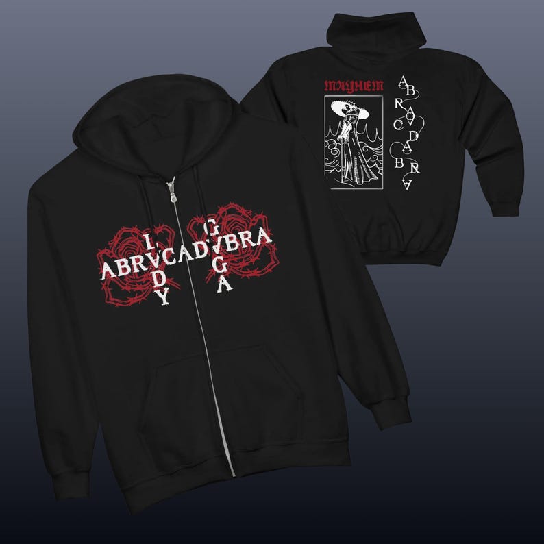 Mayhem Abra-ca-dabra Tarot Zip Hoodie, Front & Back Design - Etsy