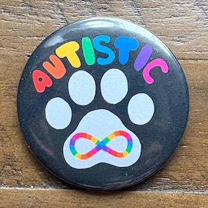 Handmade Autistic Pin - Paw Infinity Rainbow - Etsy