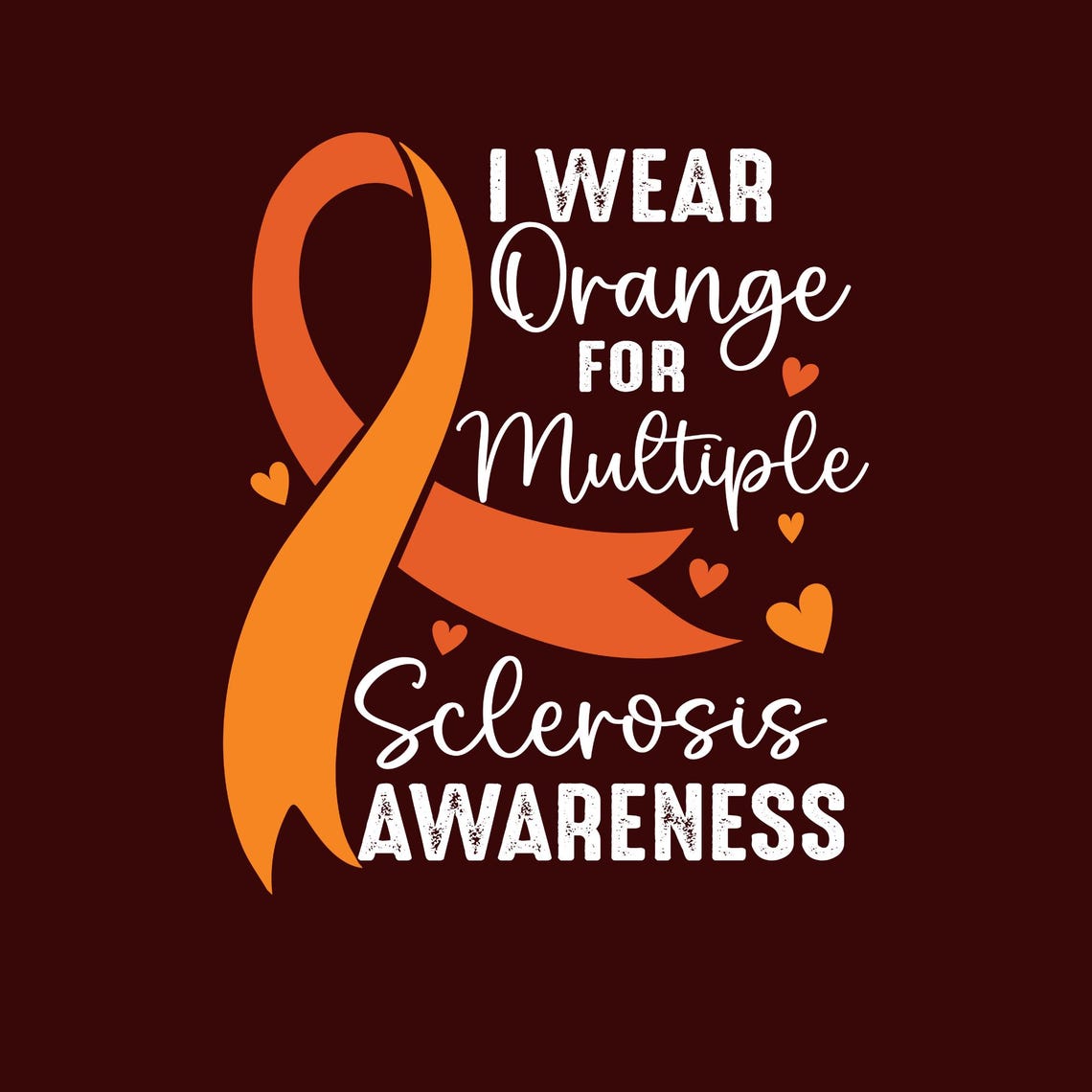 Multiple Sclerosis Awareness Digital PNG, MS Awareness Svg, Orange ...
