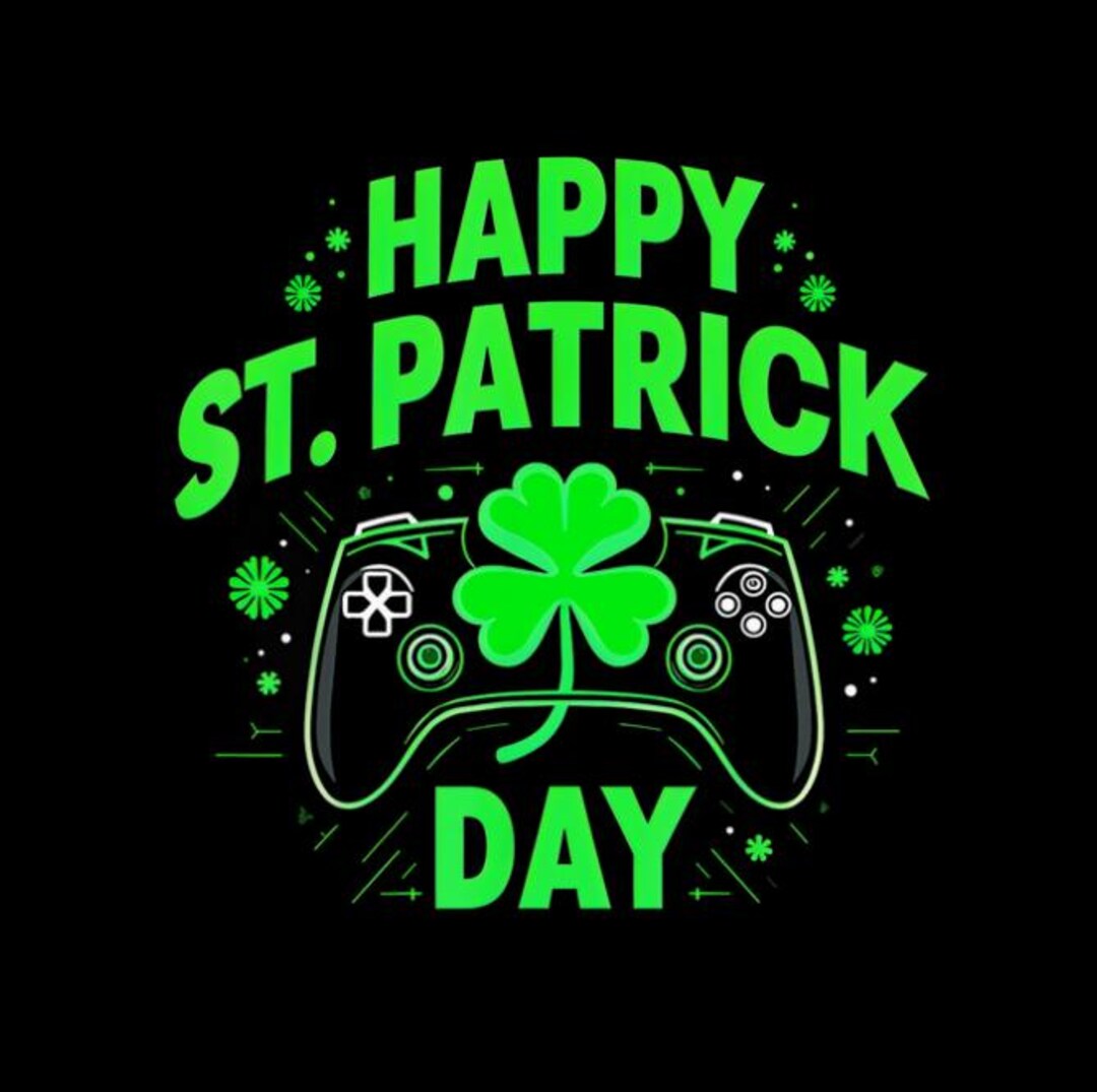 Video Gamer Funny Shamrock Happy St Patrick's Day Boys Men Digital PNG ...