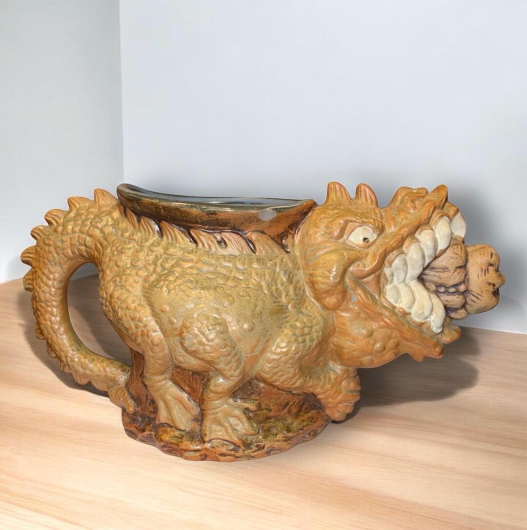 Vintage Jim Rumph Heavy Pottery Dragon Eating Troll Mug 1973 RARE ...