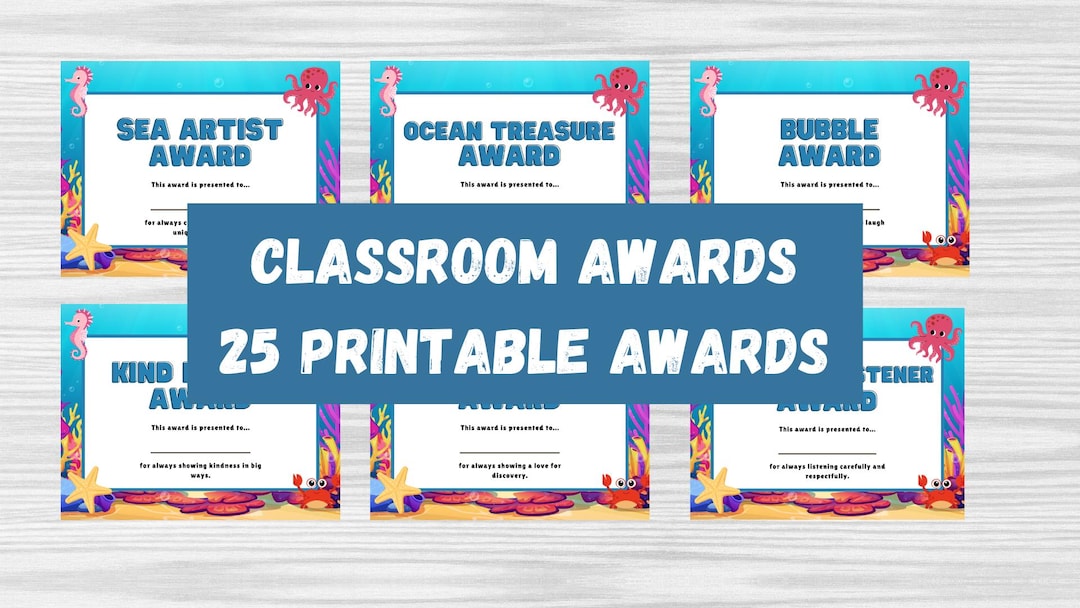 Ocean Themed Classroom Awards | 25 Printable Certificates | Early ...
