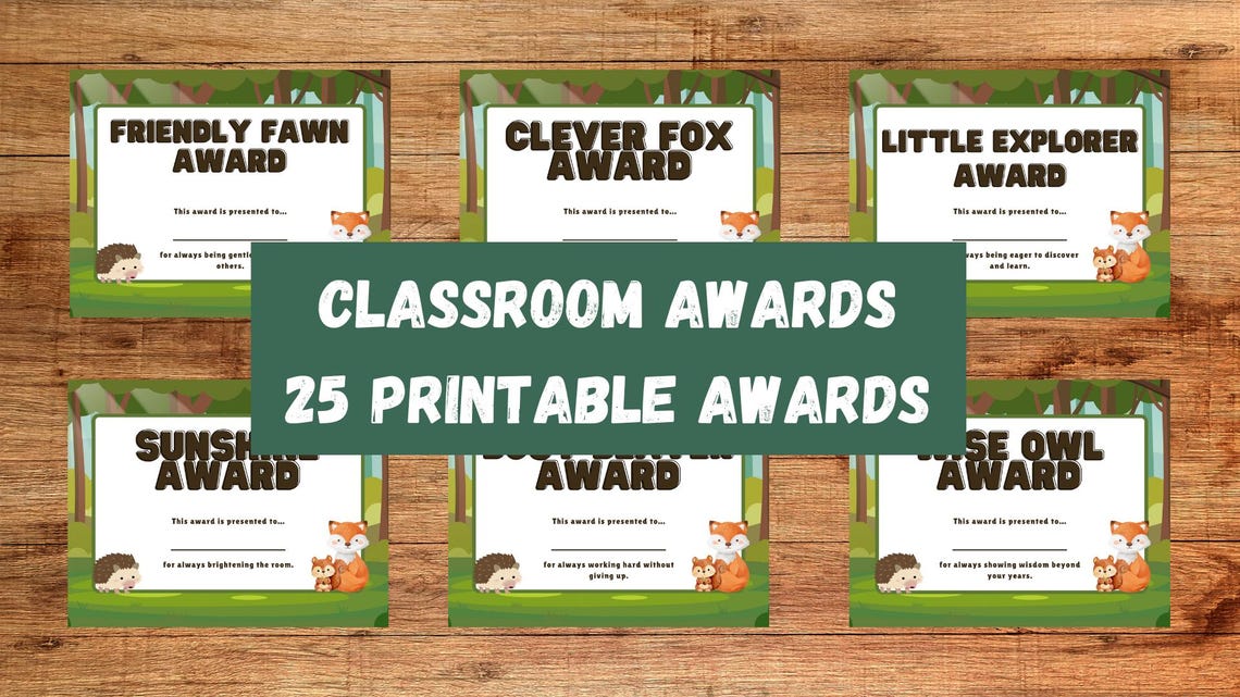 Woodland Themed Classroom Awards | 25 Printable Certificates | Early ...