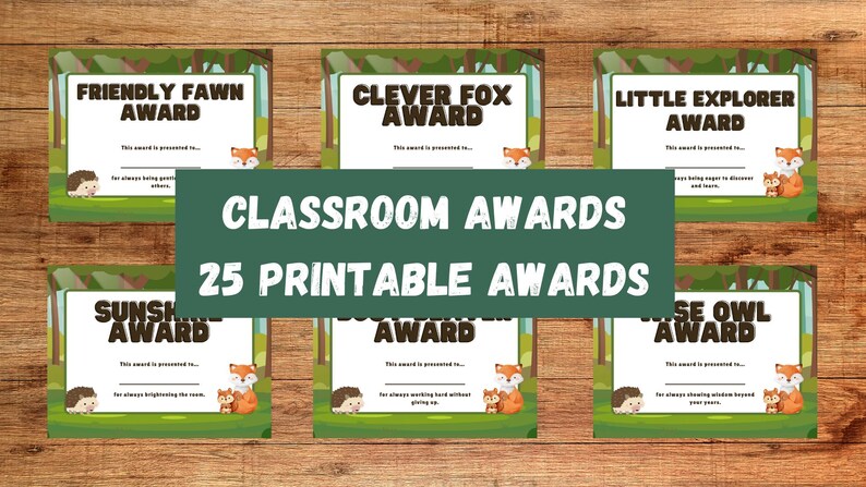 Woodland Themed Classroom Awards | 25 Printable Certificates | Early ...