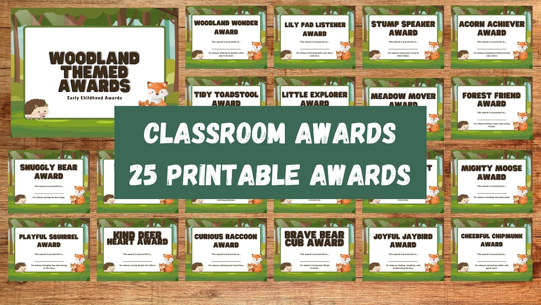 Woodland Themed Classroom Awards | 25 Printable Certificates | Early ...