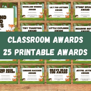 Woodland Themed Classroom Awards | 25 Printable Certificates | Early ...