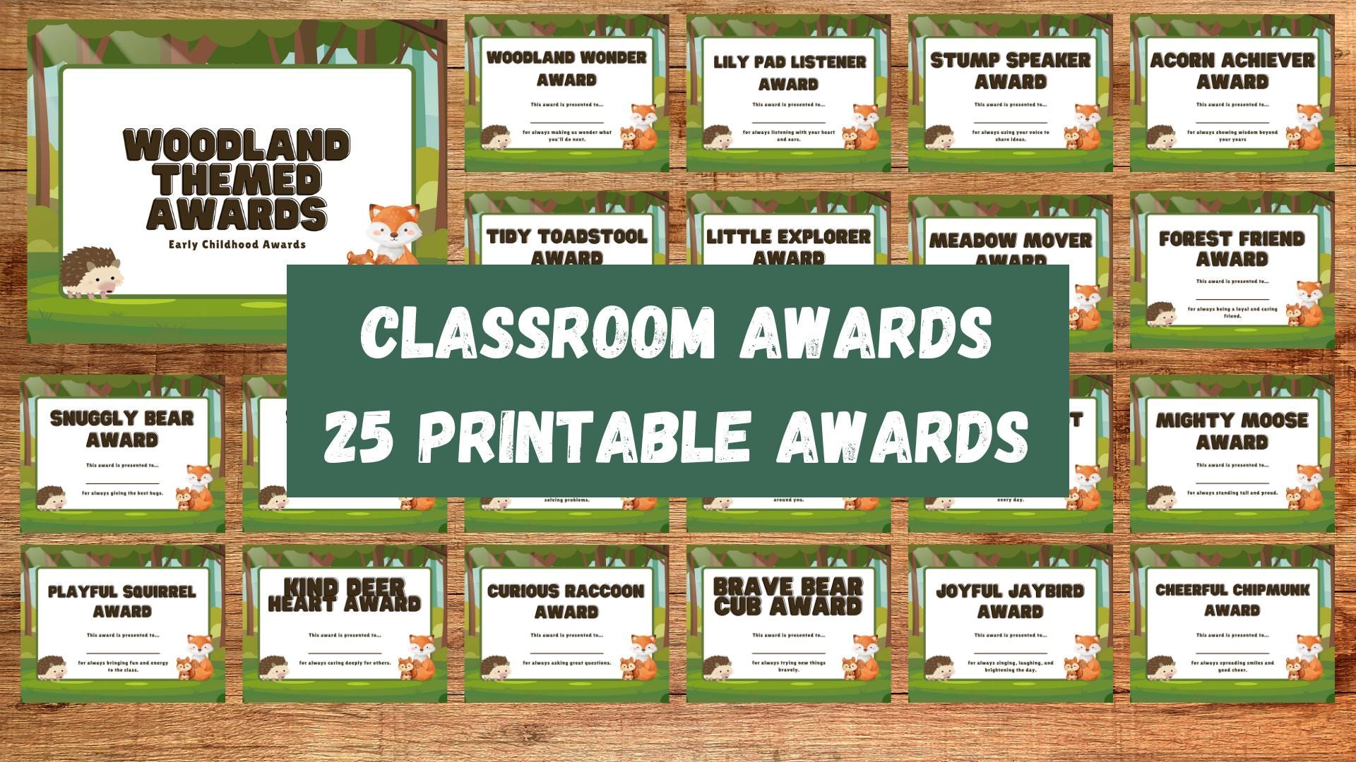 Woodland Themed Classroom Awards | 25 Printable Certificates | Early ...