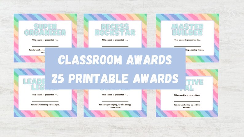 Pastel Rainbow Classroom Awards | 25 Printable Certificates | Early ...