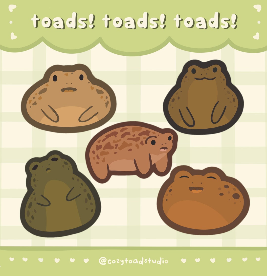 Toads Mini Sticker Sheet Waterproof Vinyl Stickers Toad Water Bottle or ...