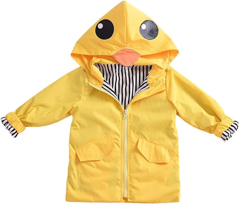 Toddler Baby Boy Girl Duck Rain Jacket Cute Cartoon Animal Raincoat ...