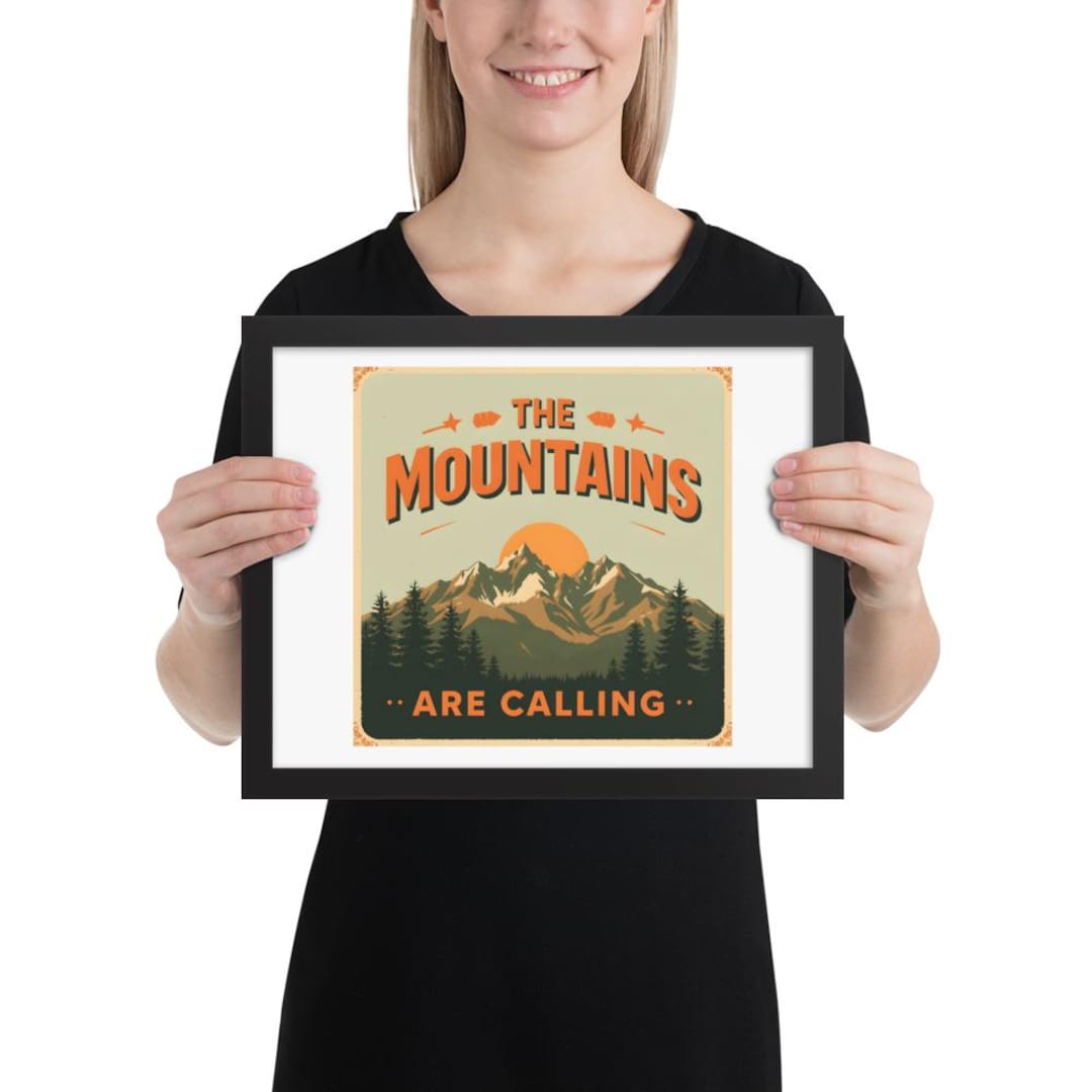 Adventure Awaits Poster – Vintage-inspired Mountain Wall Art, Nature ...