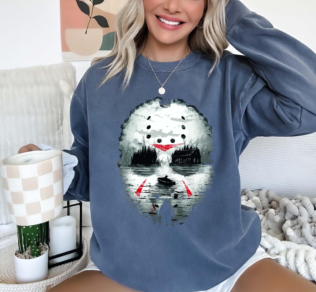 Jason Voorhees Sweatshirt, Comfort Colors® Horror Hoodie, Friday the ...