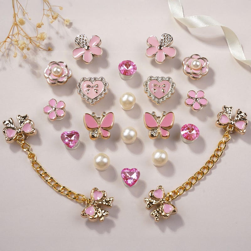 Croc Charm Pink Flower - Etsy