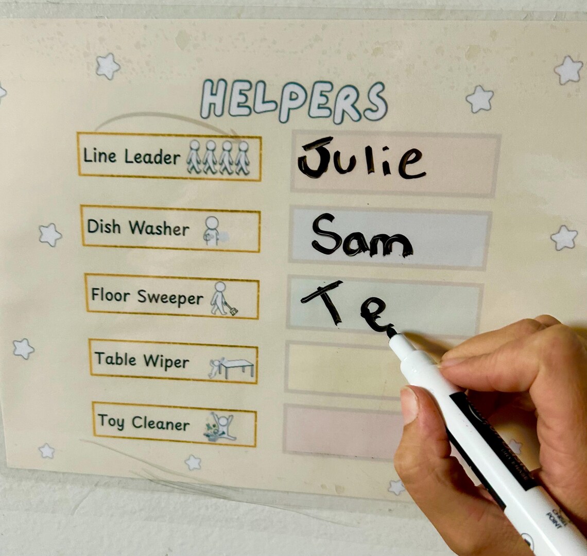 Printable Inclusive Daycare Helper Chart | Editable Classroom Job Chart ...