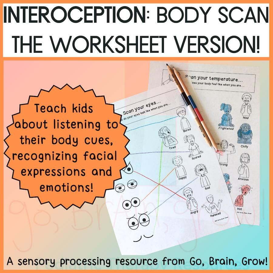 Interoception Body Scan Worksheets! (body Awareness/emotional ...