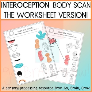 Interoception Body Scan Worksheets! (body Awareness/emotional ...
