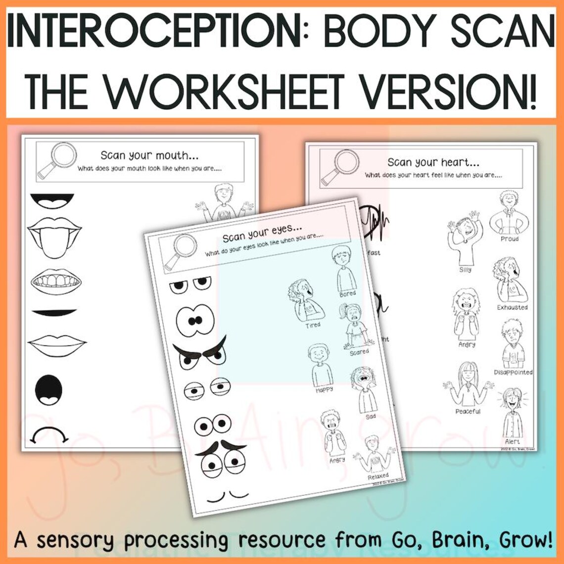 Interoception Body Scan Worksheets! (body Awareness/emotional ...
