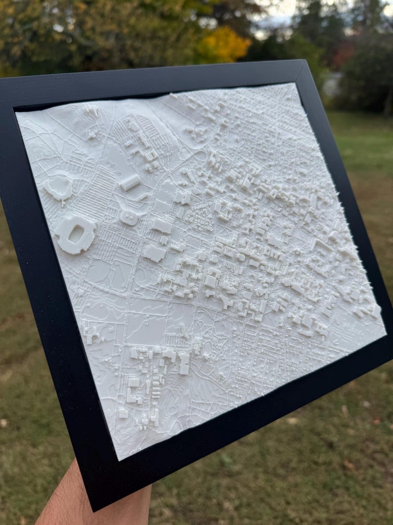 Personalized College Campus Map • Custom Topography Wall Art ...