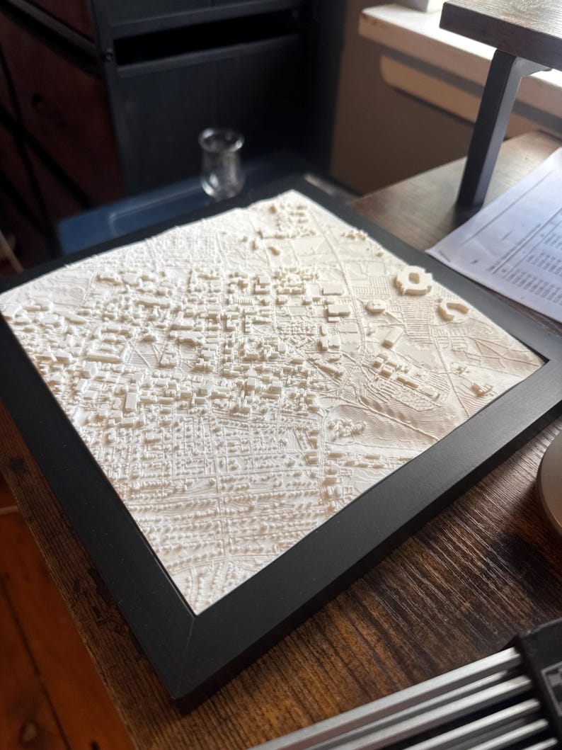 Personalized College Campus Map • Custom Topography Wall Art ...