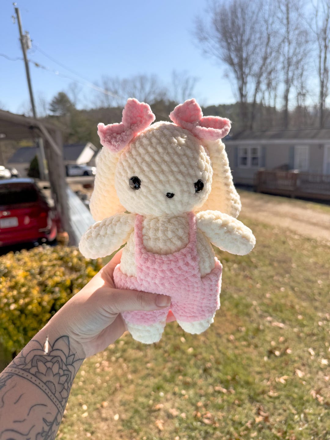Bunny With Overalls Crochet Stuffy - Etsy
