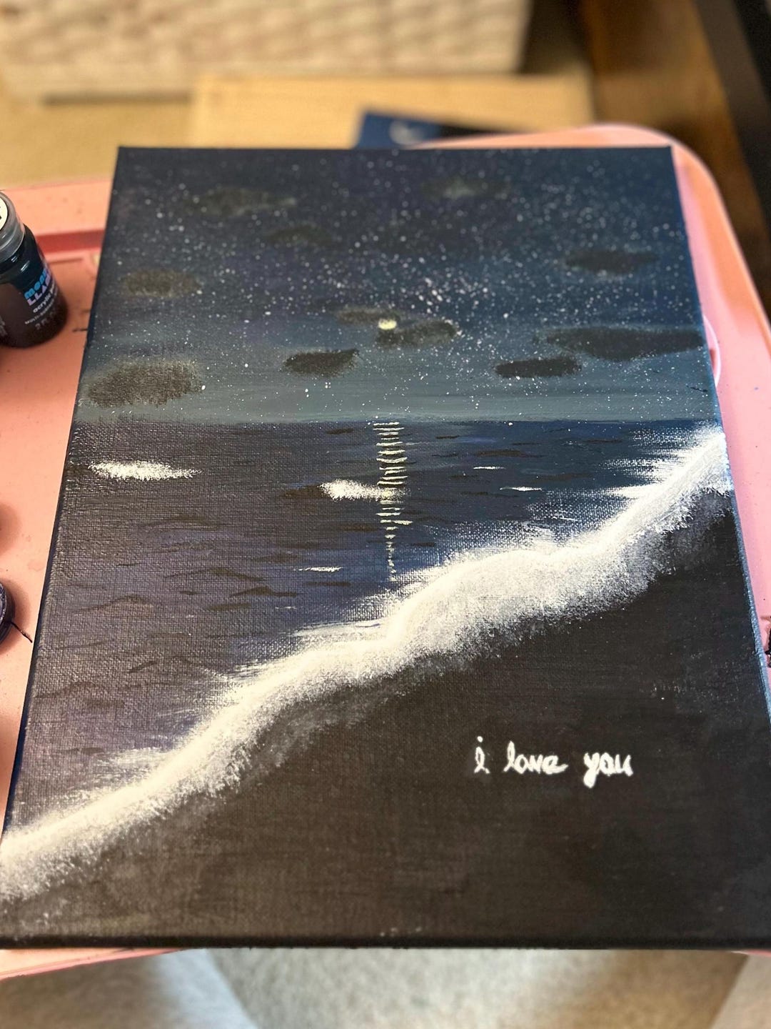 Acrylic Painting for Gift I Love You - Etsy