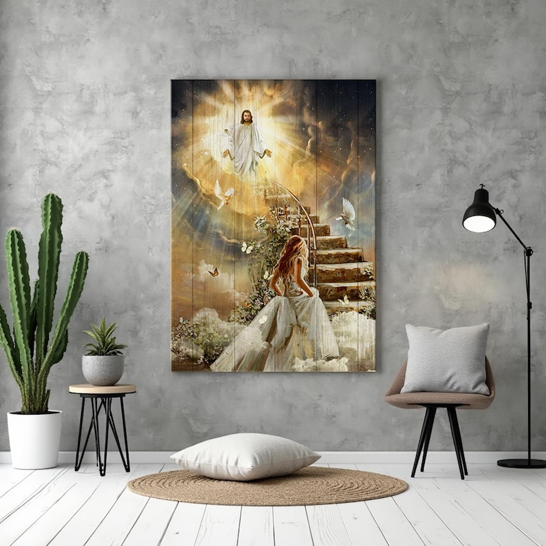 Stair to Heaven, Beautiful Heaven, Holy Spirit Dove, Jesus Painting ...