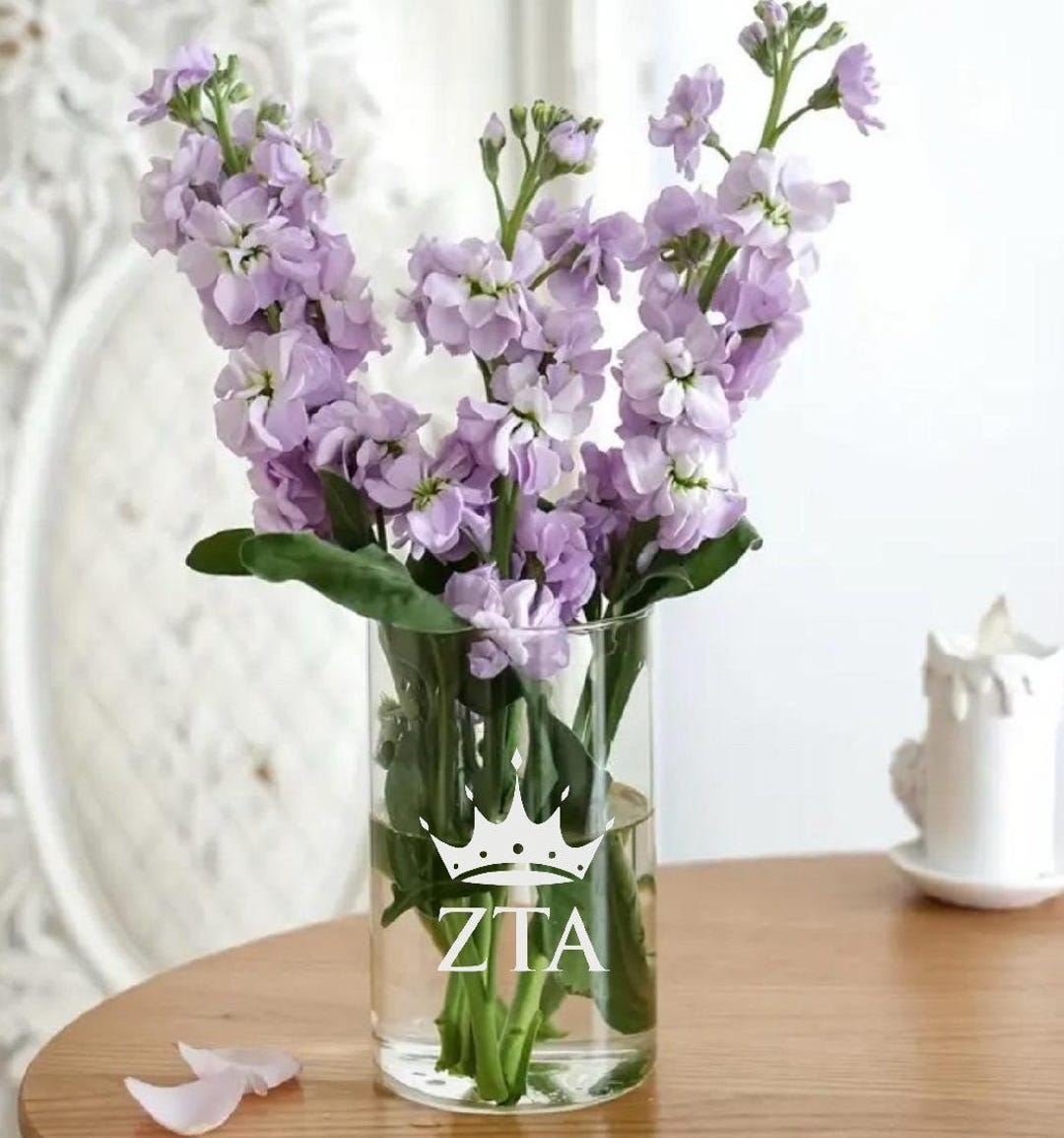 Zeta Tau Alpha (ΖΤΑ) Glass Flower Vase – Custom Sorority Gift for Big ...