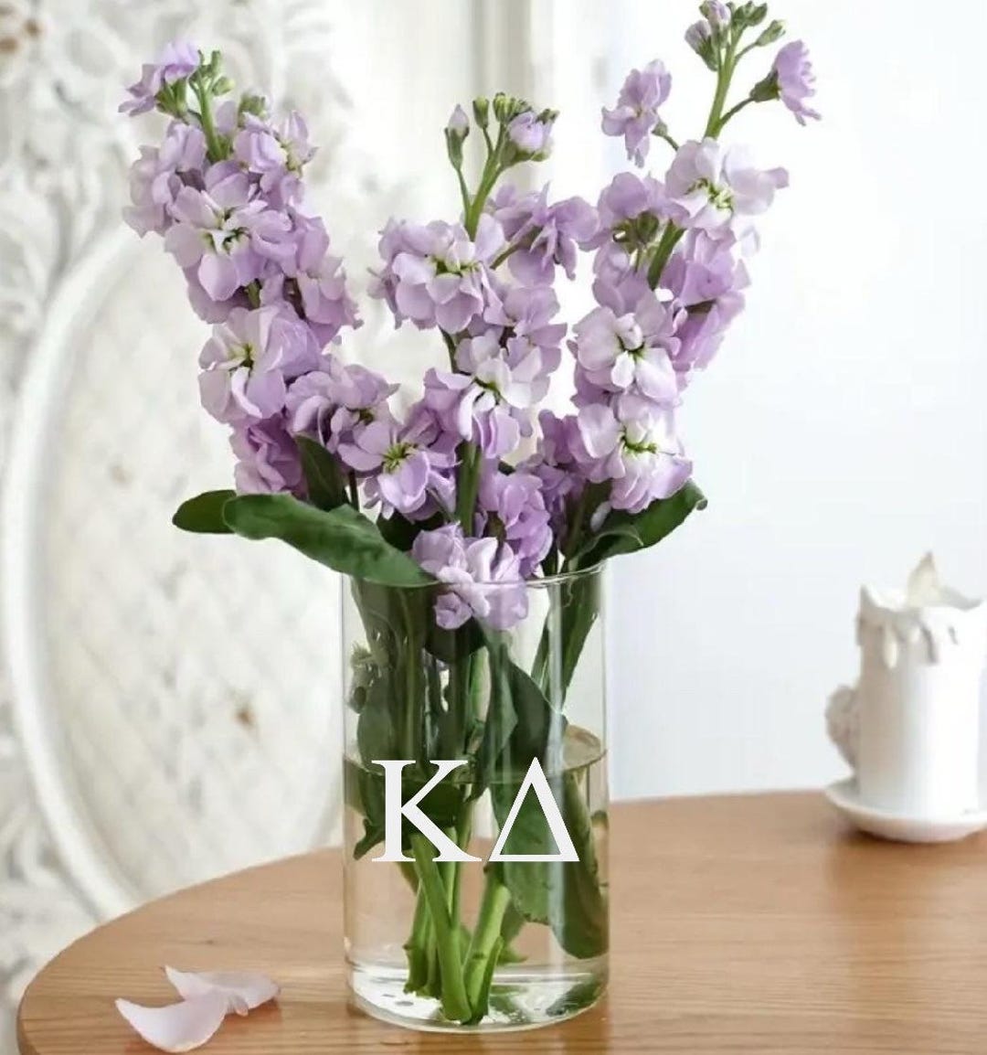 Kappa Delta (ΚΔ) Glass Flower Vase – Custom Sorority Gift for Big ...