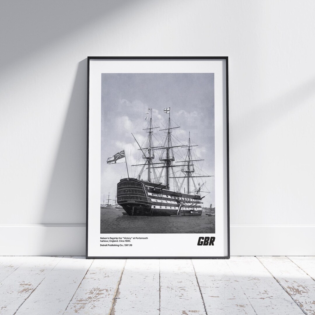 Britain Poster. HMS Victory Vintage Print. A4-A2 Home Wall Art ...
