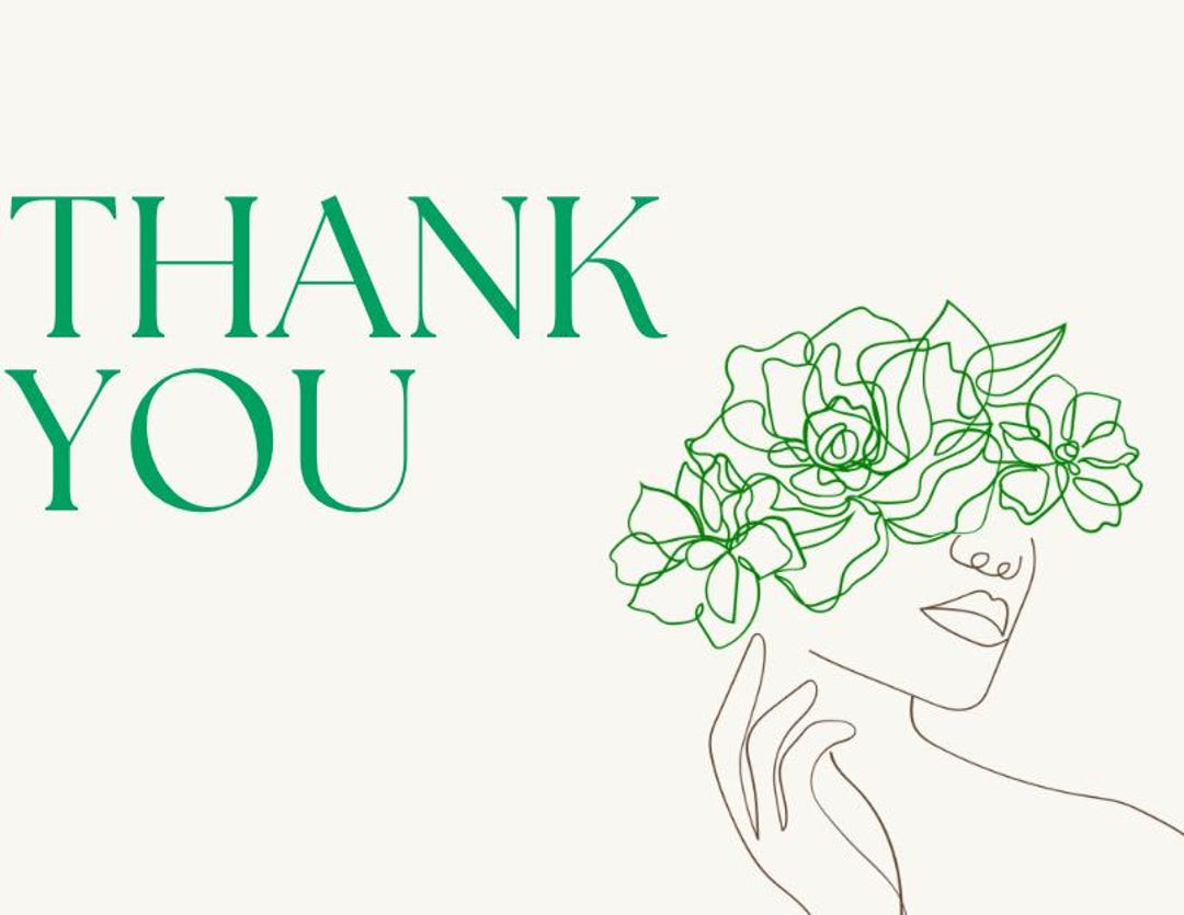 Thank You Card With Woman's Outline. Custom Colors for Sororities and ...