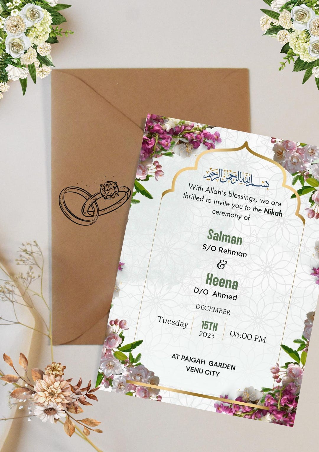 Digital Nikah Wedding Planner | Islamic Wedding | Printable Nikaah ...