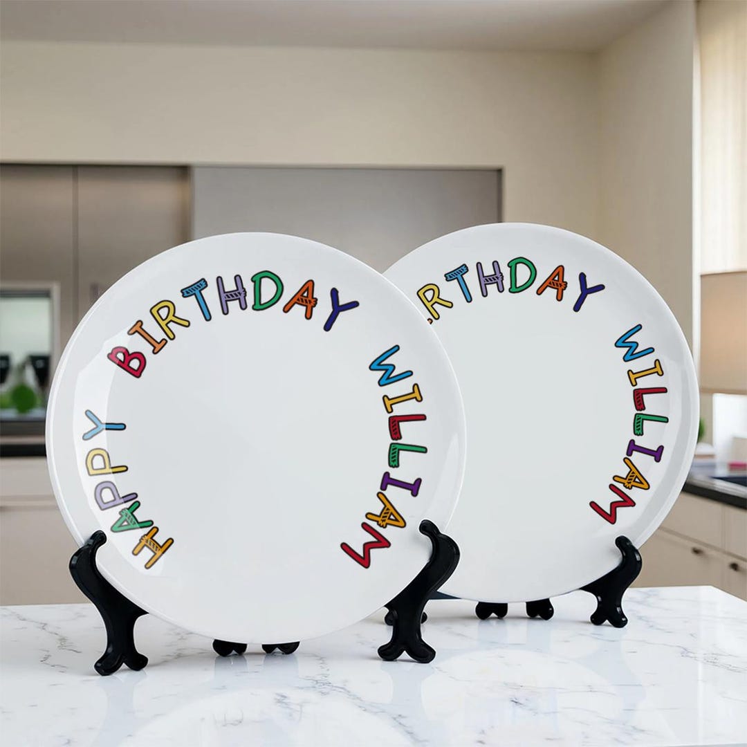Happy Birthday Plate/birthday Gift/personalzied Birthday Plate/custom ...