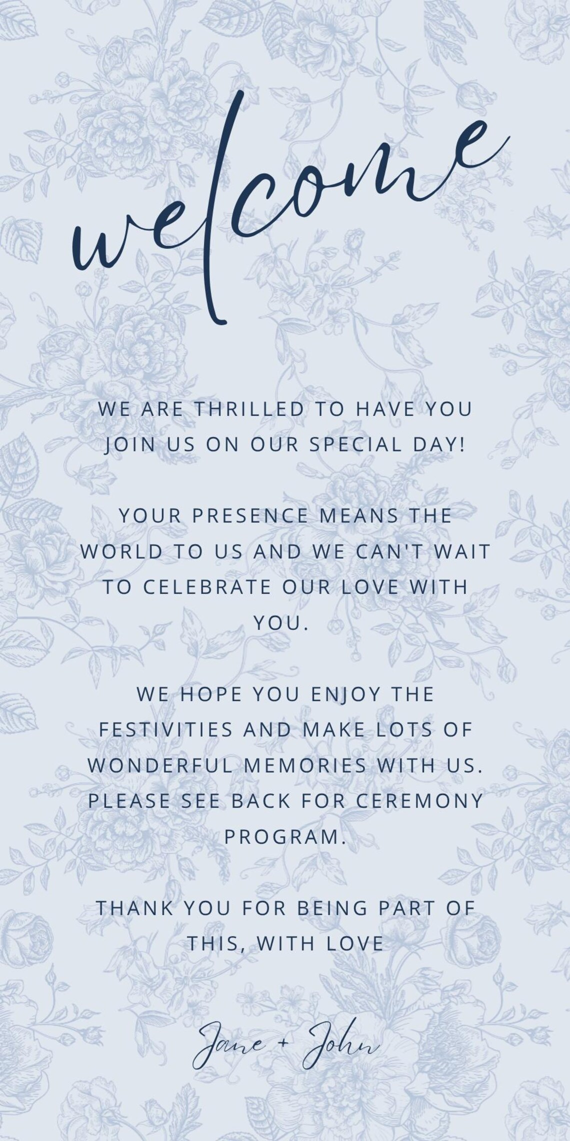 Editable Wedding Program & Welcome Sign | Canva Template | Modern ...